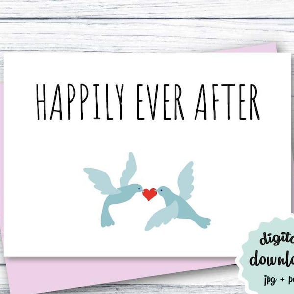 Wedding Congratulations Card Cute - Etsy