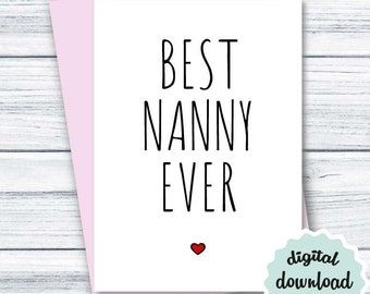 Nanny Birthday Card, Printable Digital Download - Etsy
