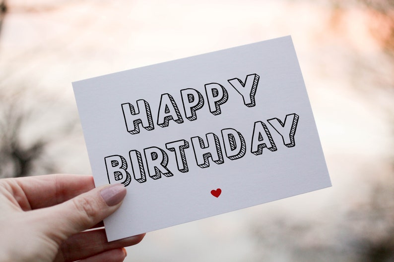 Cute Birthday Card DOWNLOAD, Birthday Card Minimalist, PRINTABLE ...