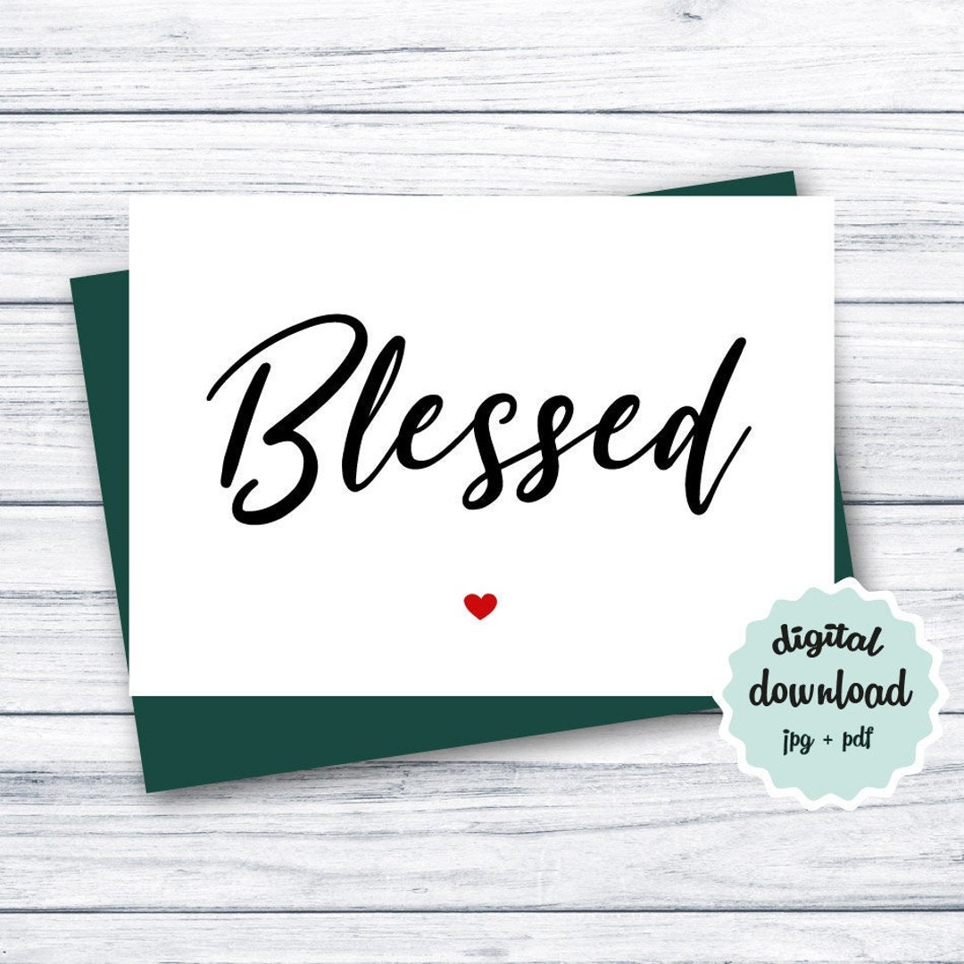 Thanksgiving Card PRINTABLE Blessed Card DOWNLOAD Thank You - Etsy
