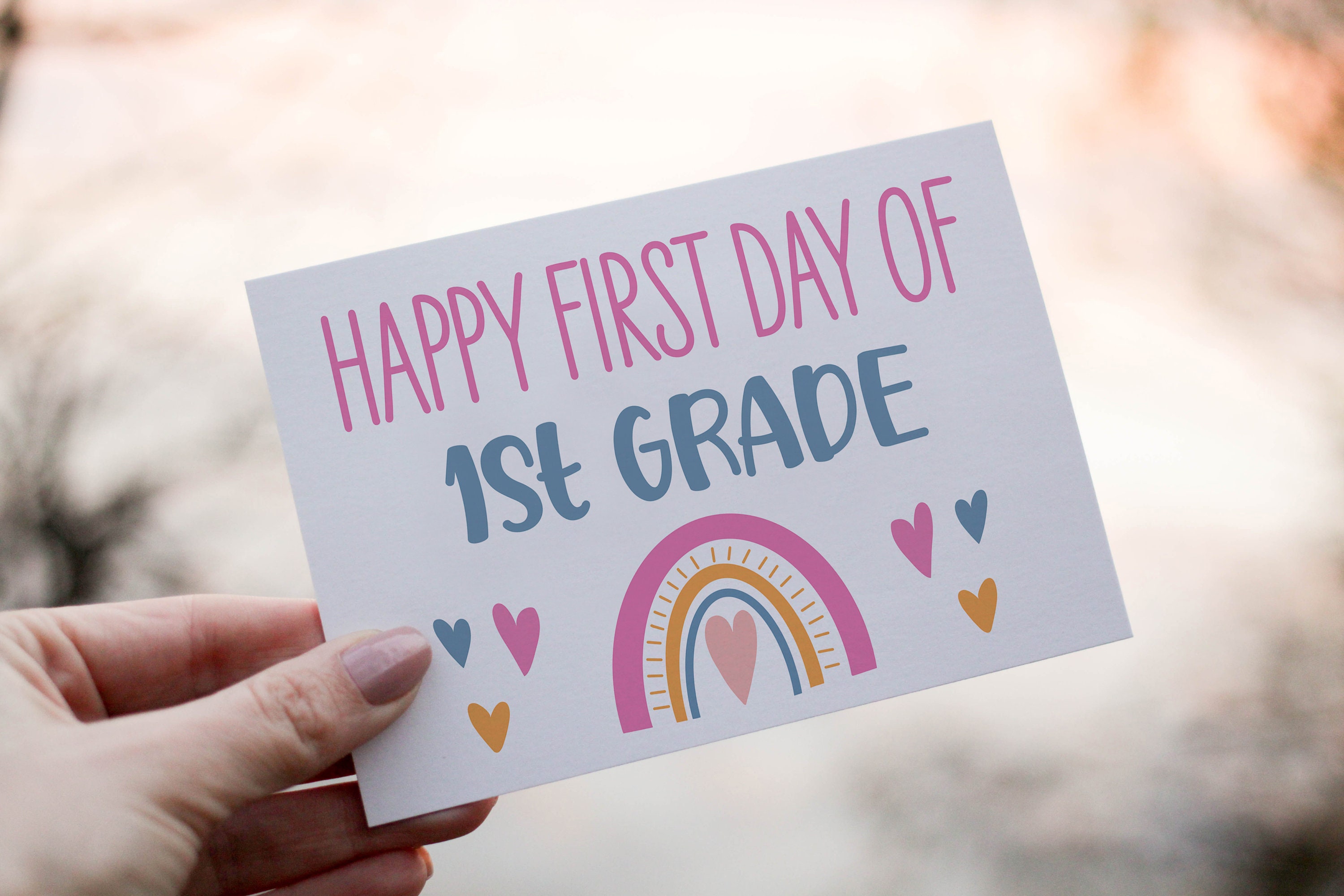 Happy First Day of 1st Grade Card PRINTABLE Back to School - Etsy