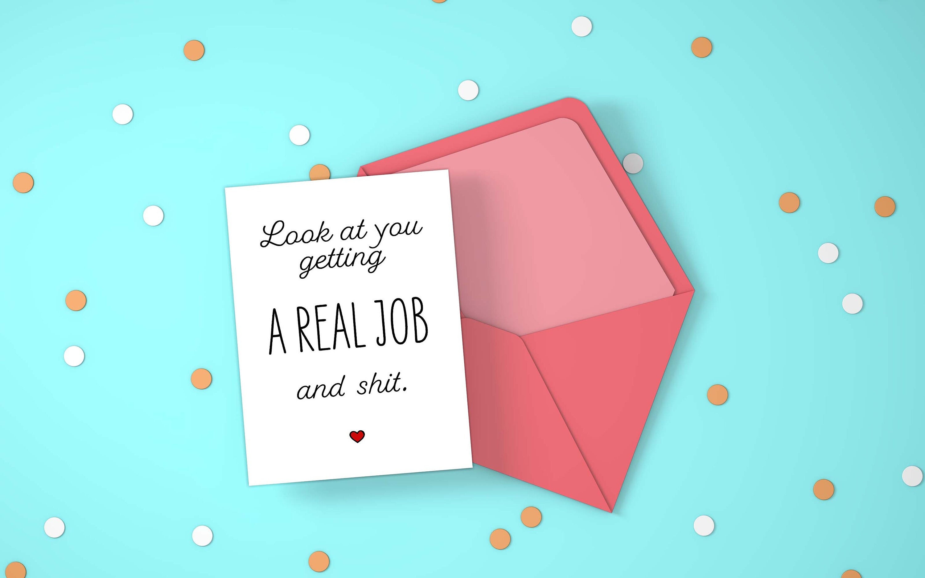 First Job Card PRINTABLE Funny New Job Card, Funny Promotion Card ...