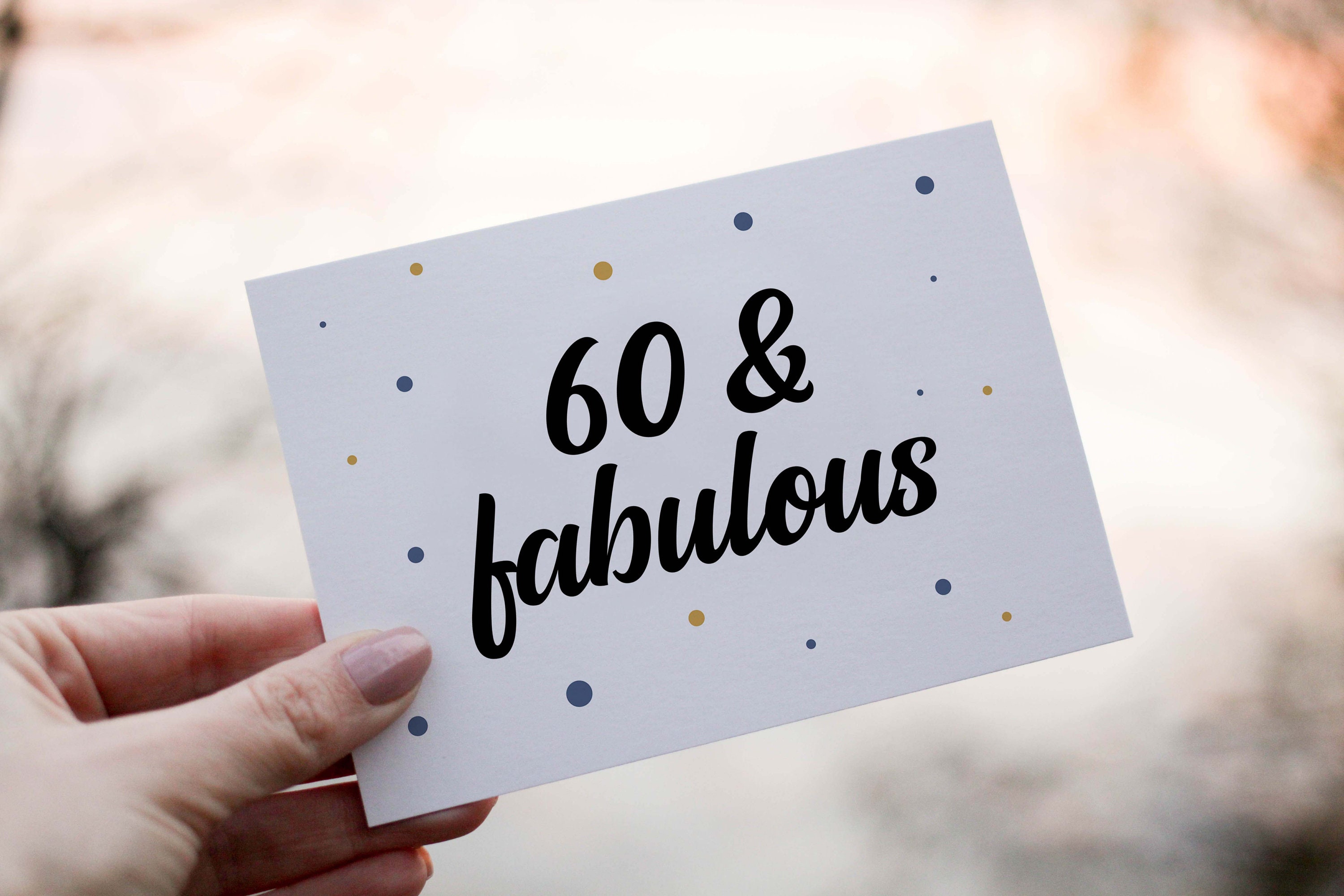 60th Birthday Card PRINTABLE, Birthday Card 60 & Fabulous, 60 Birthday ...