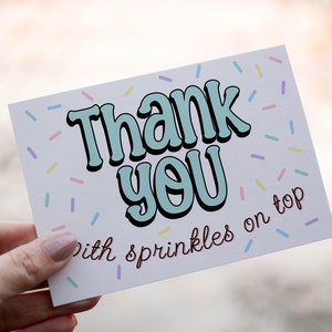 Thank You Card PRINTABLE, Thank You With Sprinkles on Top, Thank You ...