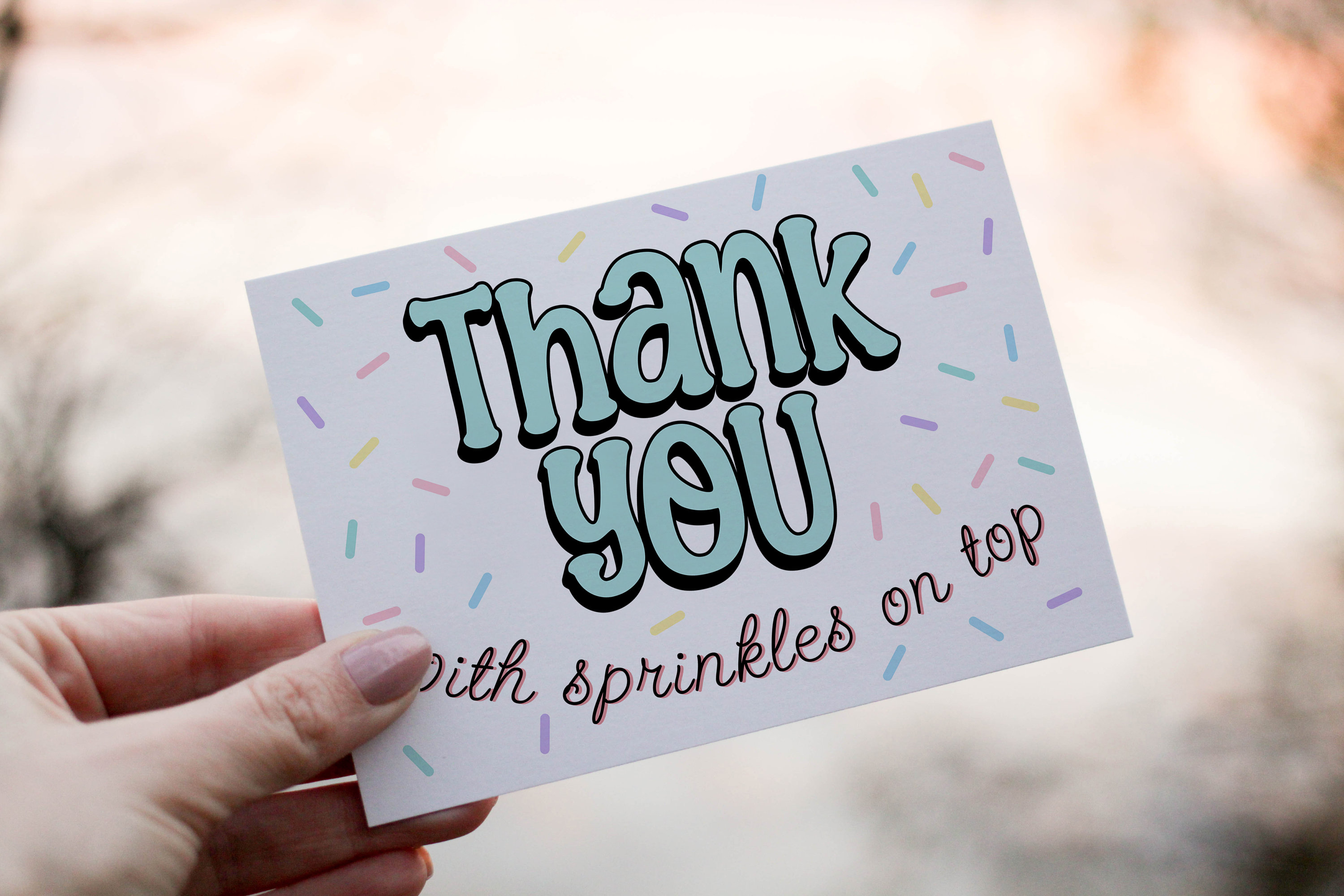 Thank You Card PRINTABLE Thank You With Sprinkles on Top, Thank You ...