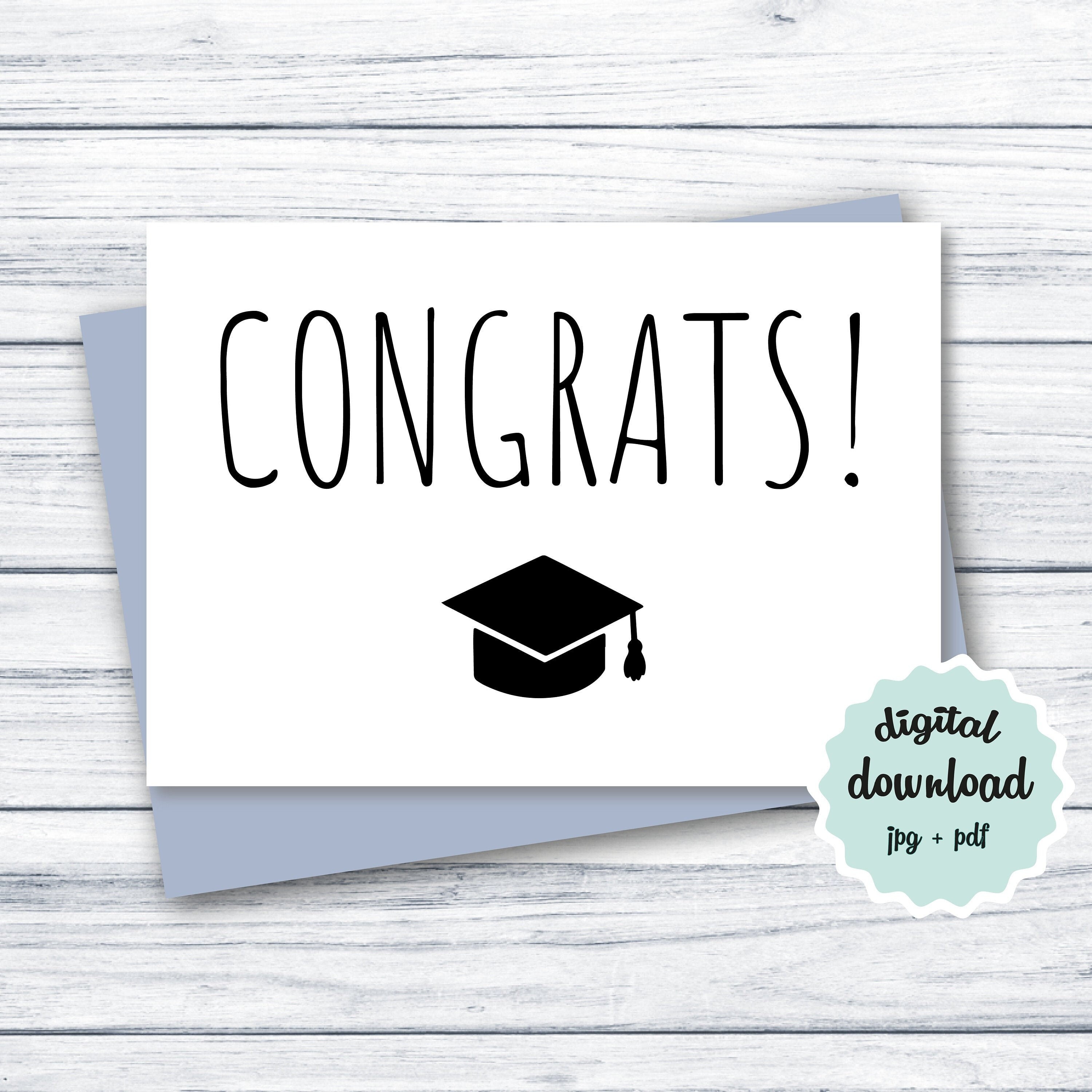 Graduation Card PRINTABLE, College Grad Card Graduation Cap ...