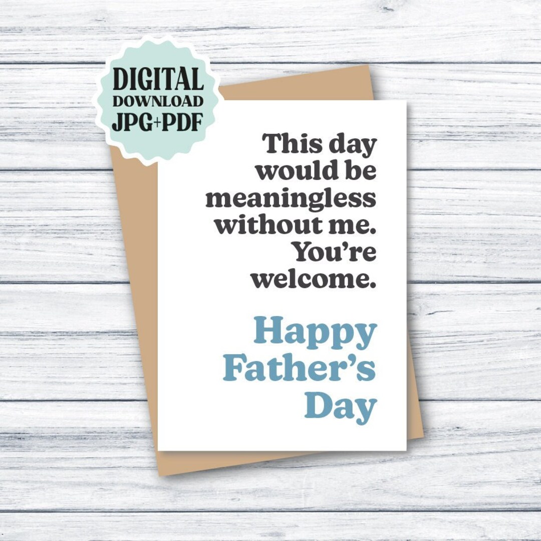 Father's Day Card Funny PRINTABLE Fathers Day Card, Funny Card for Dad ...