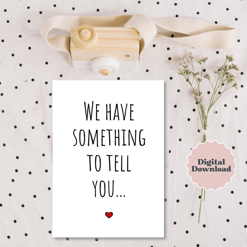 Pregnancy Reveal Card PRINTABLE Baby Announcement Card INSTANT - Etsy