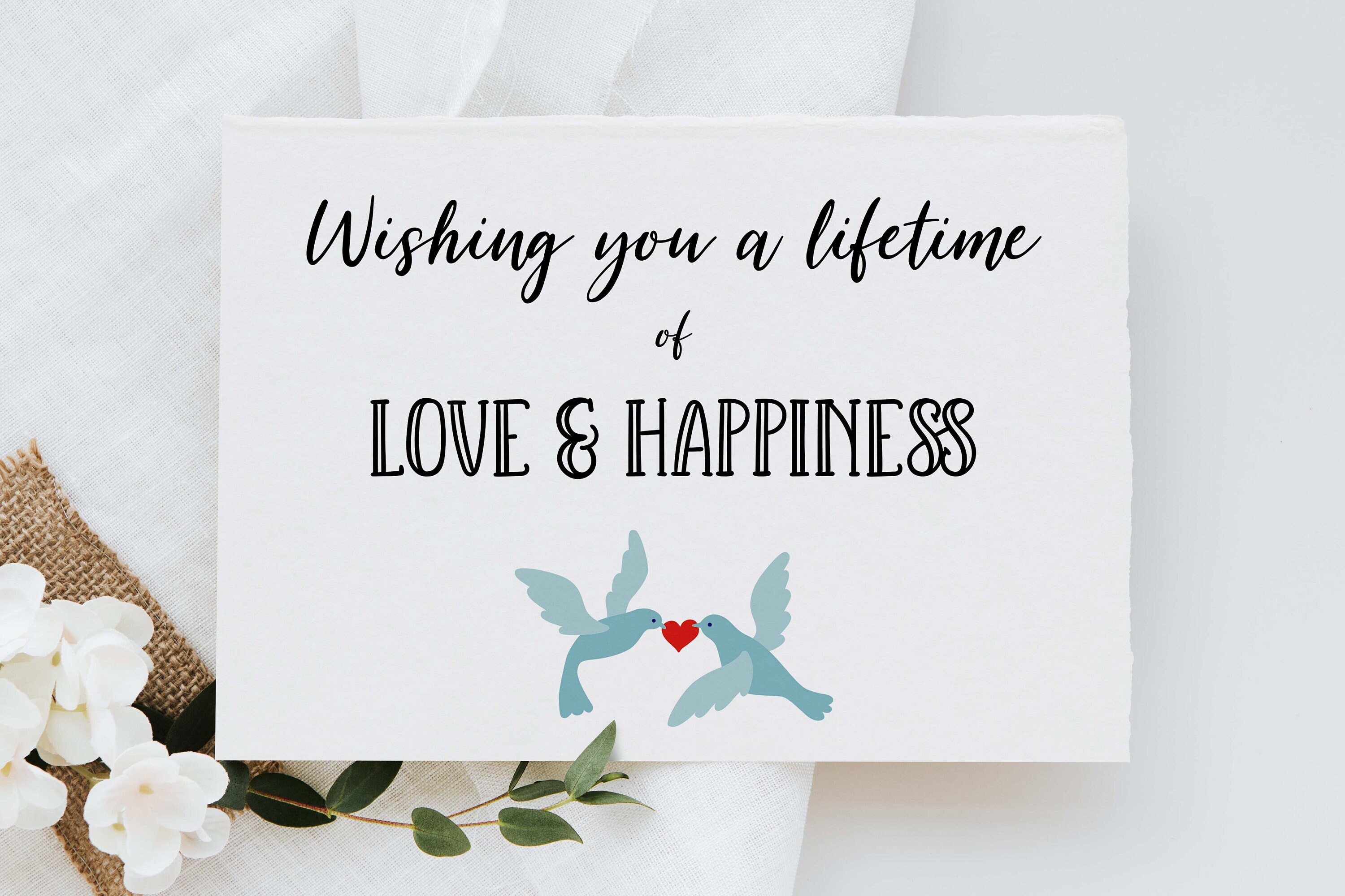 Wedding Card PRINTABLE Cute Wedding Card Doves Wishing You A - Etsy