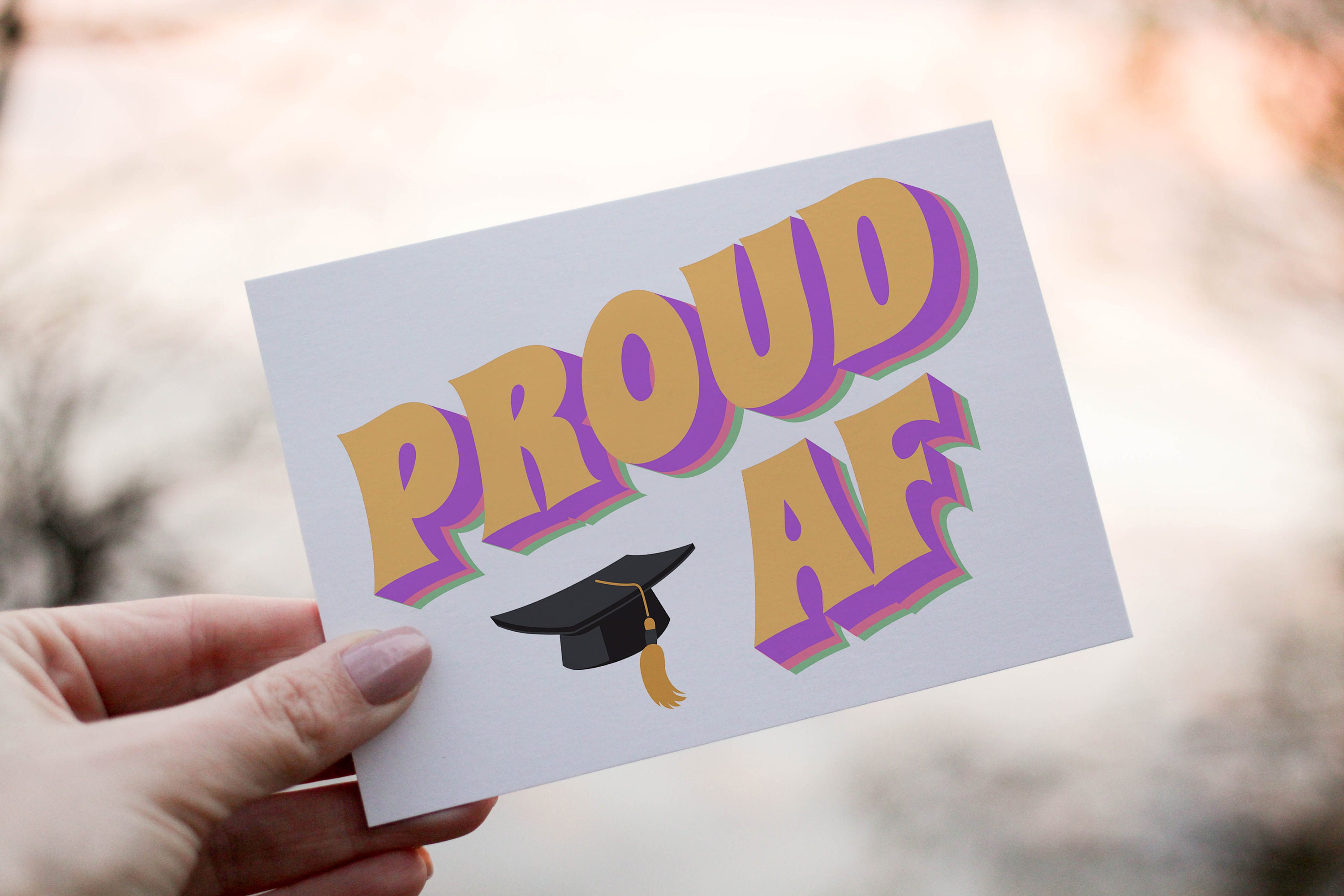 Graduation Card PRINTABLE Proud AF Card DOWNLOAD Congrats Card, College ...