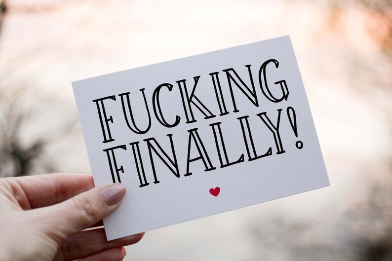 Funny Wedding Card PRINTABLE Fucking Finally Card, Funny Graduation ...