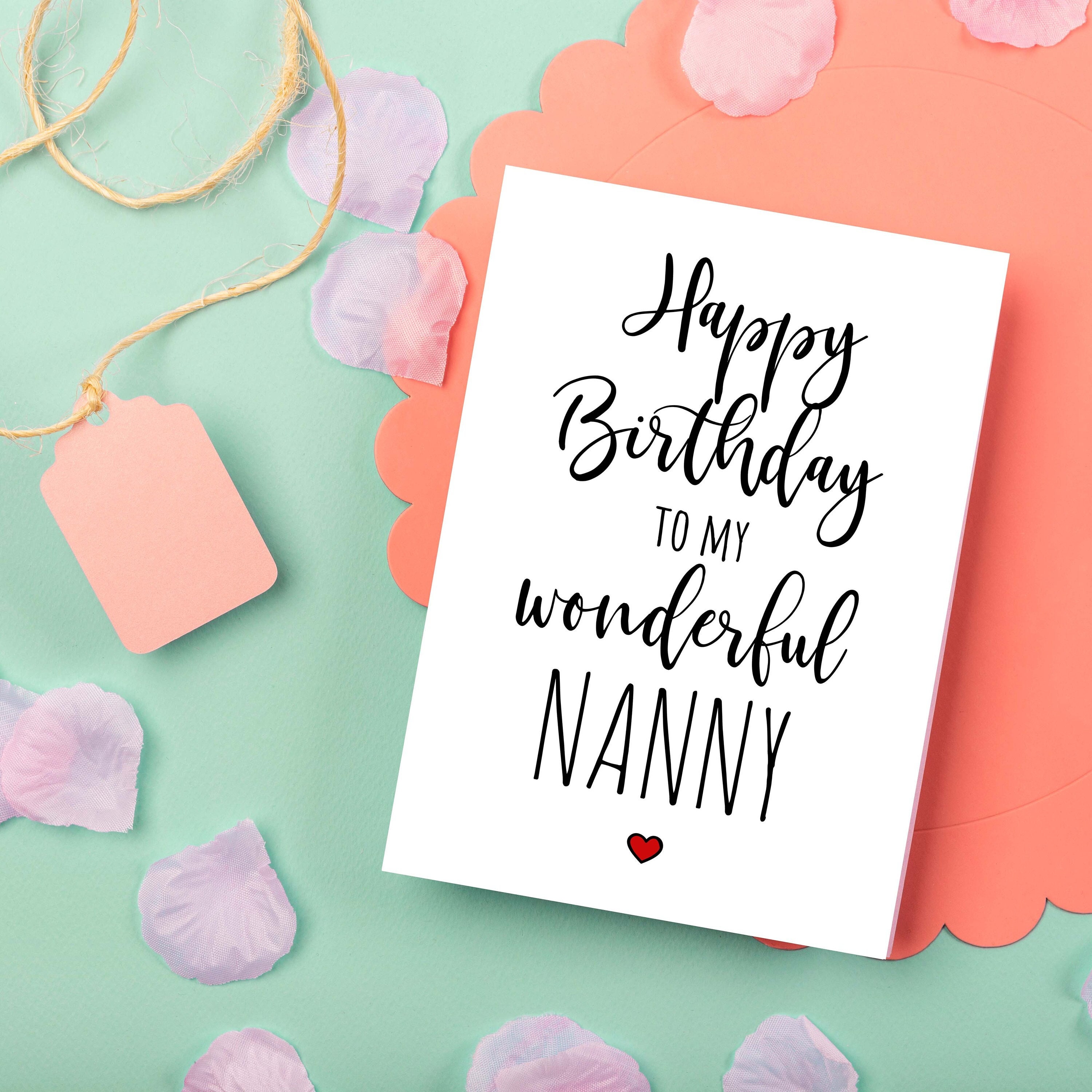 Nanny Birthday Card PRINTABLE Birthday Card for Nanny Cute - Etsy