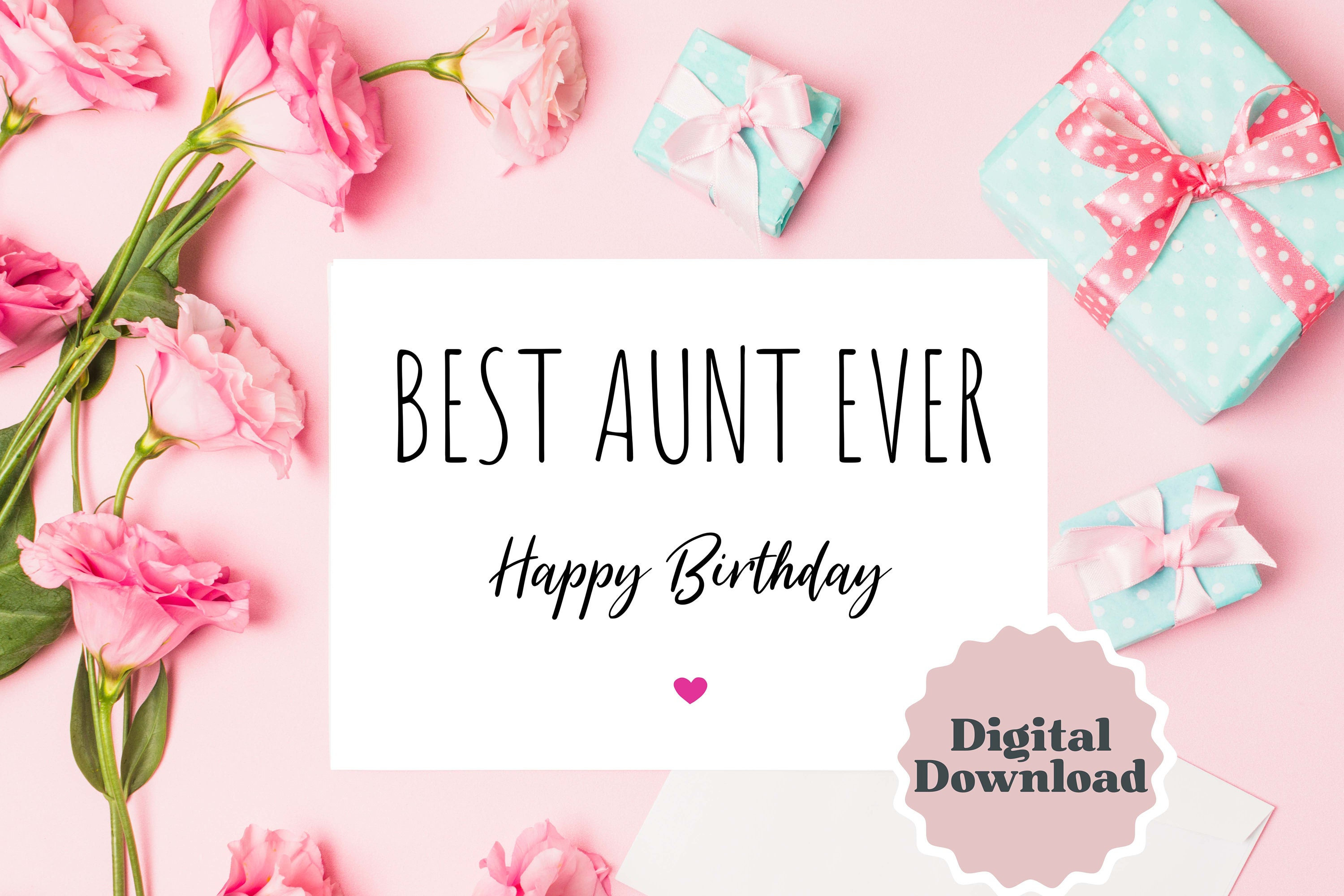 Birthday Card for Aunt PRINTABLE Best Aunt Ever Happy Birthday - Etsy