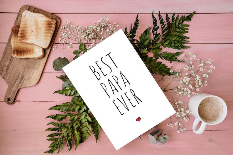 Best Papa Ever Card PRINTABLE Birthday Card Papa DIGITAL DOWNLOAD ...