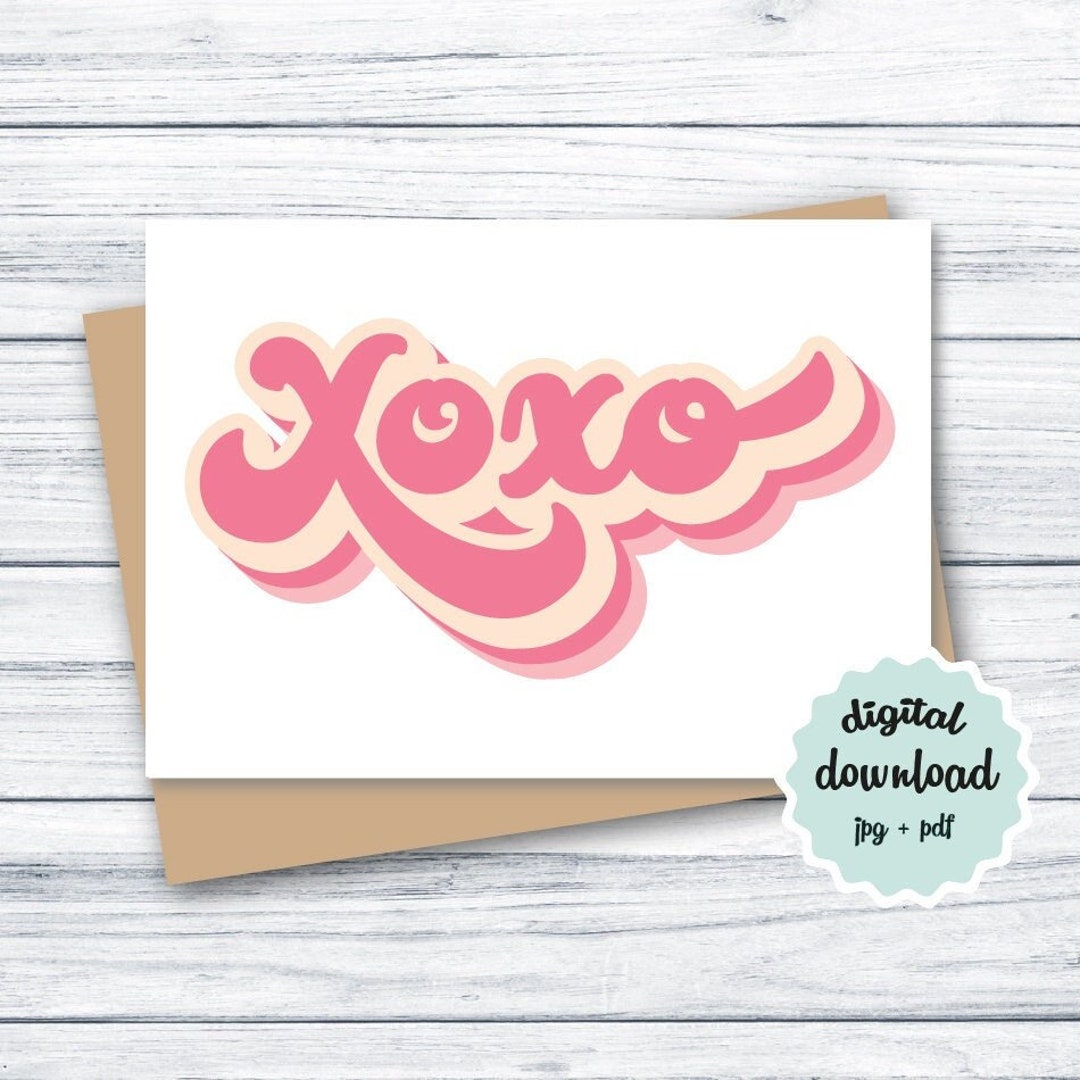 XOXO Card, Friendship Card PRINTABLE Cute Valentine's Day Card for ...