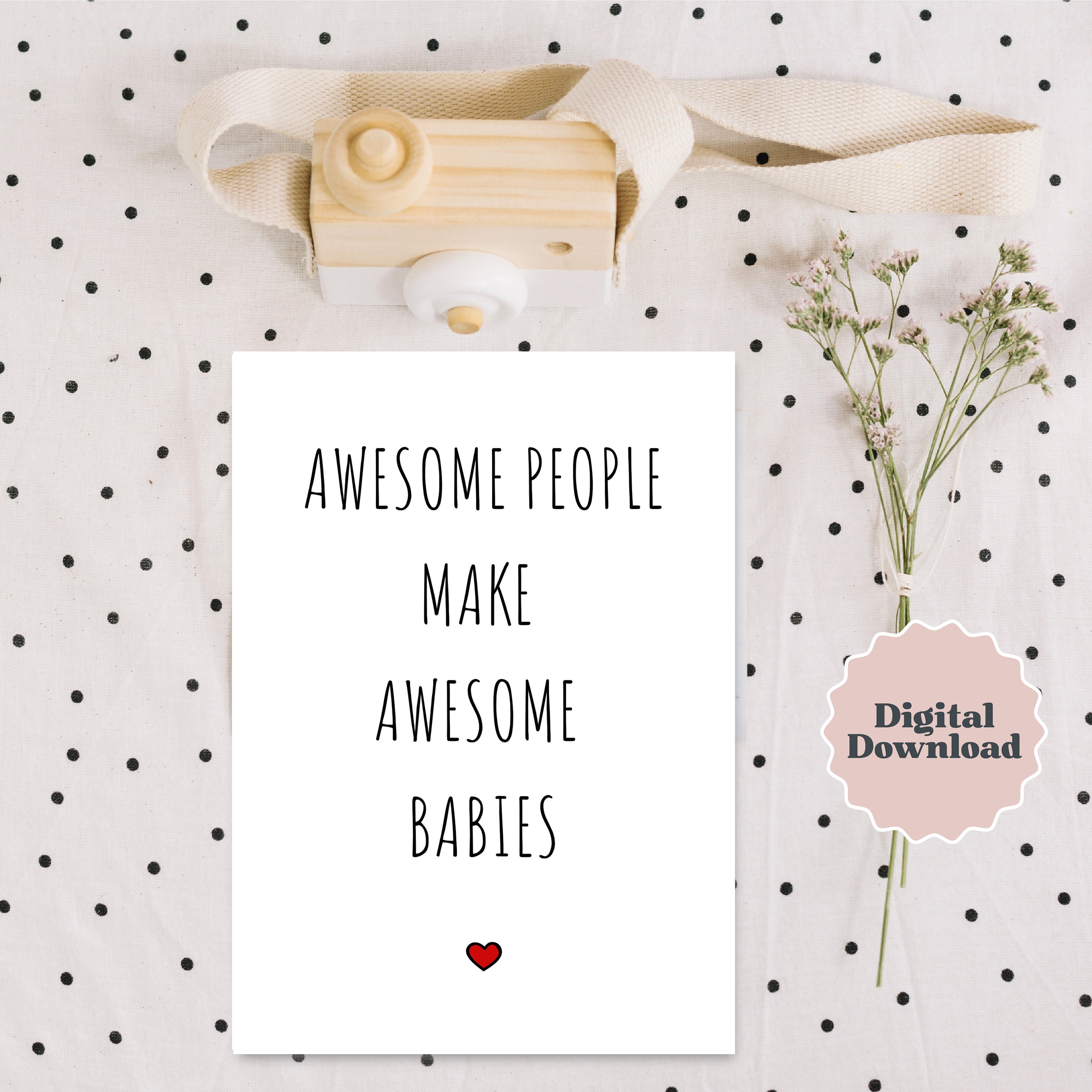 New Parents Card DIGITAL DOWNLOAD Awesome People Make Awesome Babies ...