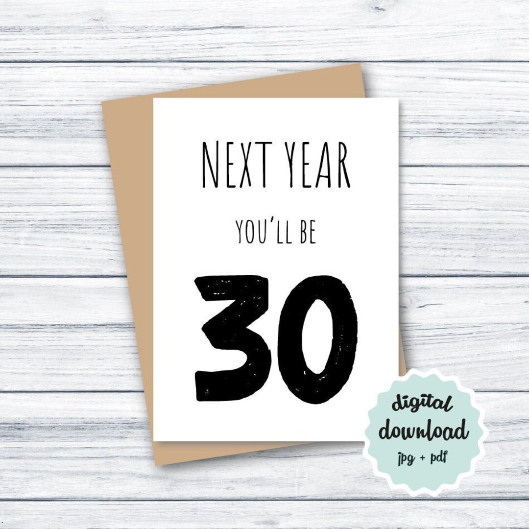 Funny Birthday Card 29 PRINTABLE 29th Birthday Card Funny, 29 Birthday ...