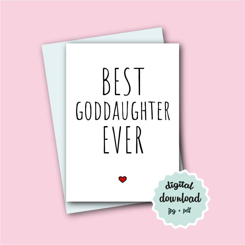 Goddaughter Card PRINTABLE Birthday Card for Goddaughter, Best ...