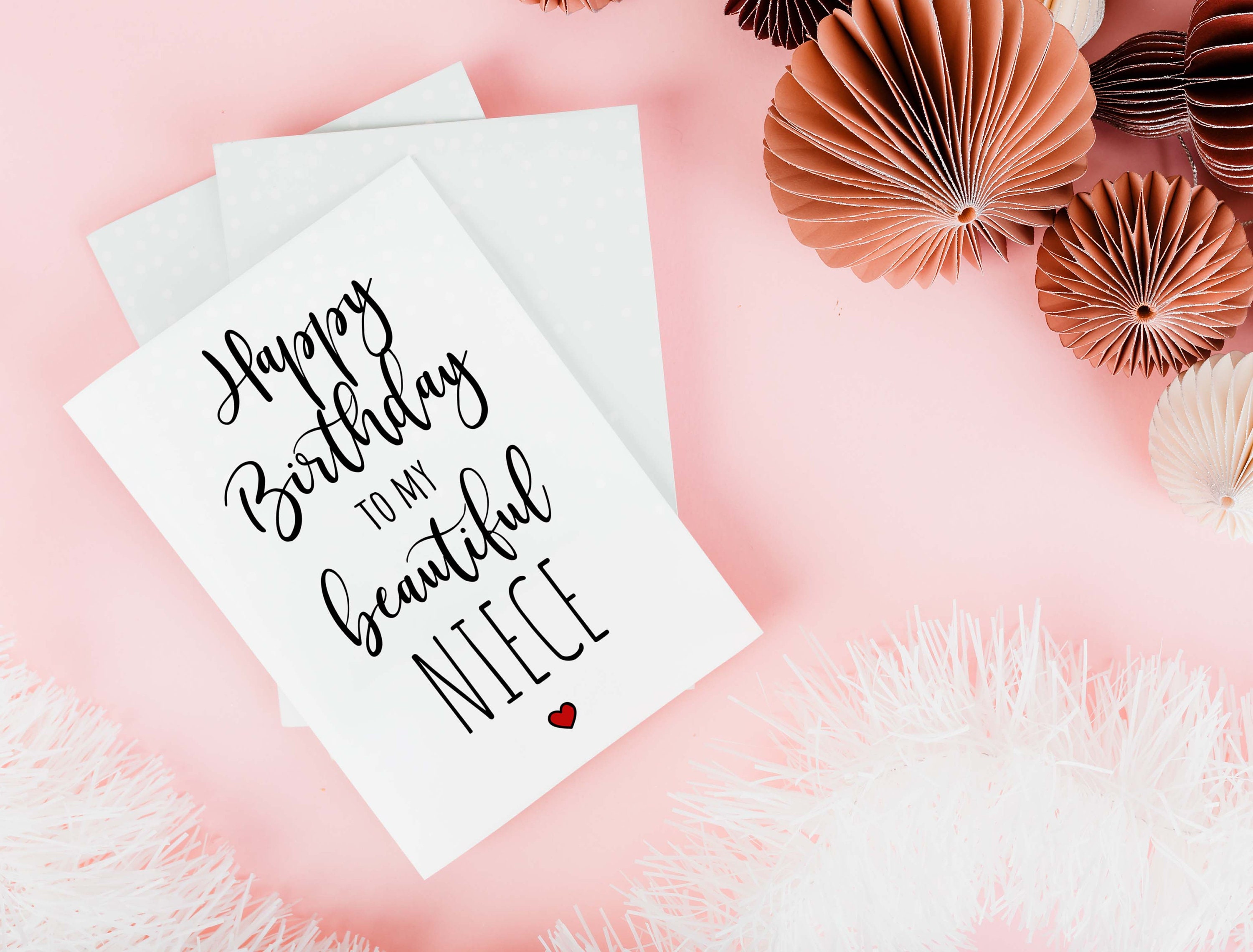 Printable Birthday Card Niece Digital Download Happy Birthday To My Beautiful Niece Cute