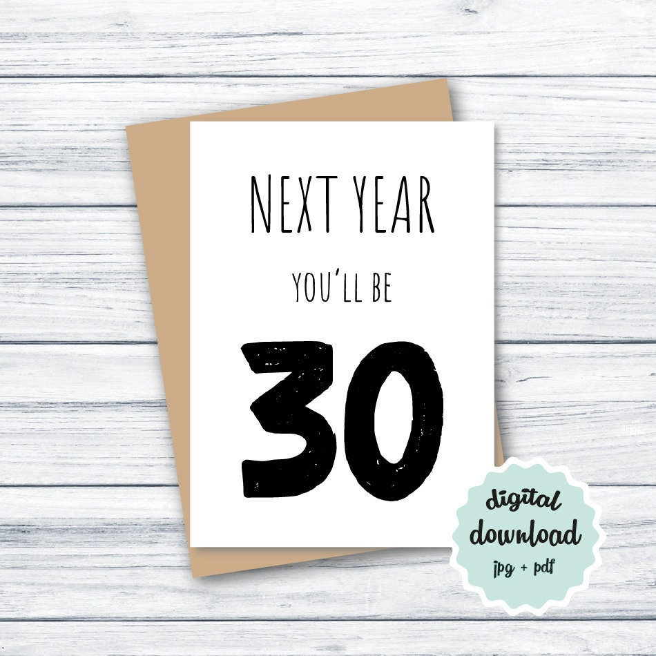 Funny Birthday Card 29 PRINTABLE 29th Birthday Card Snarky - Etsy