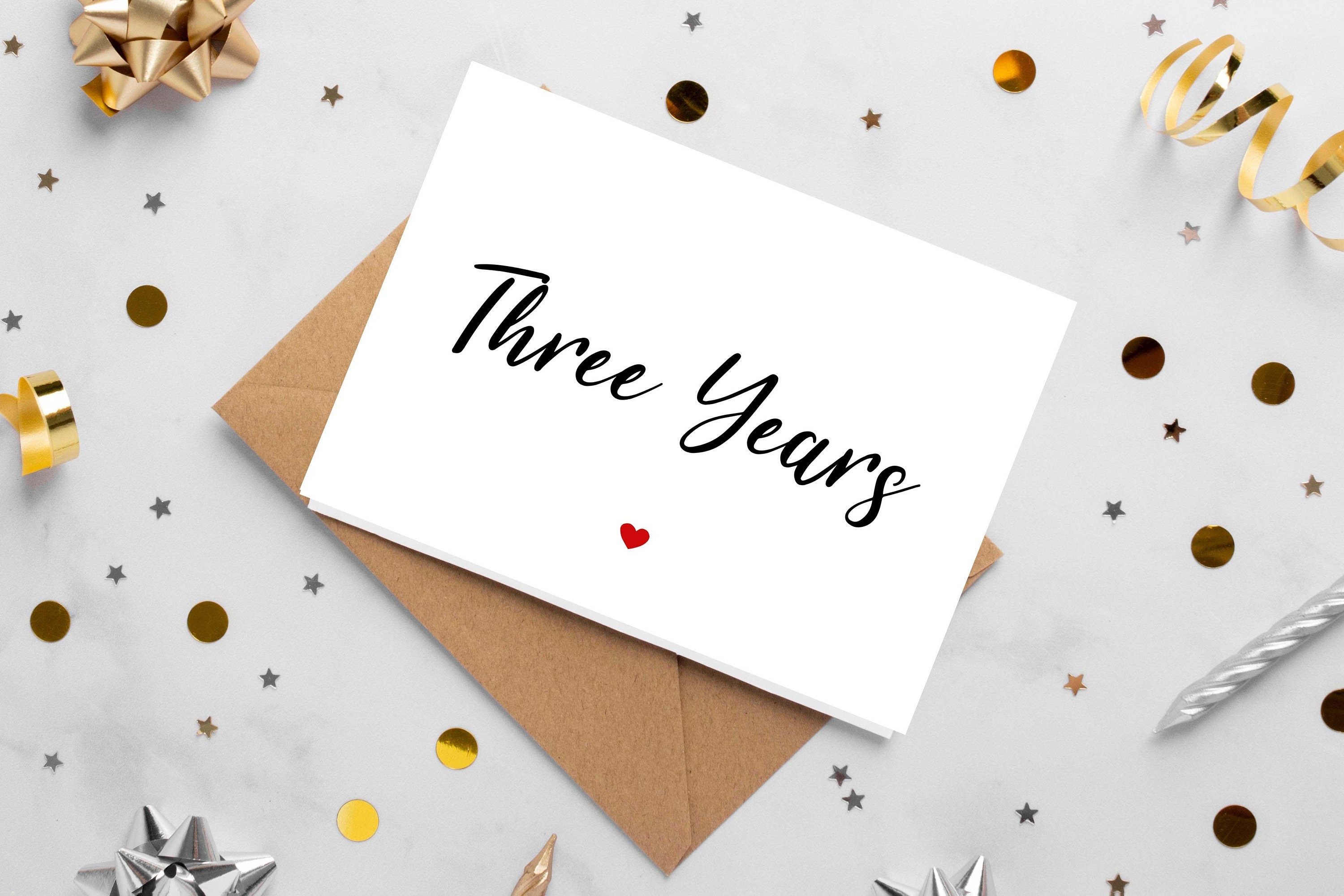 Anniversary Card 3 Years PRINTABLE 3 Year Anniversary Card - Etsy