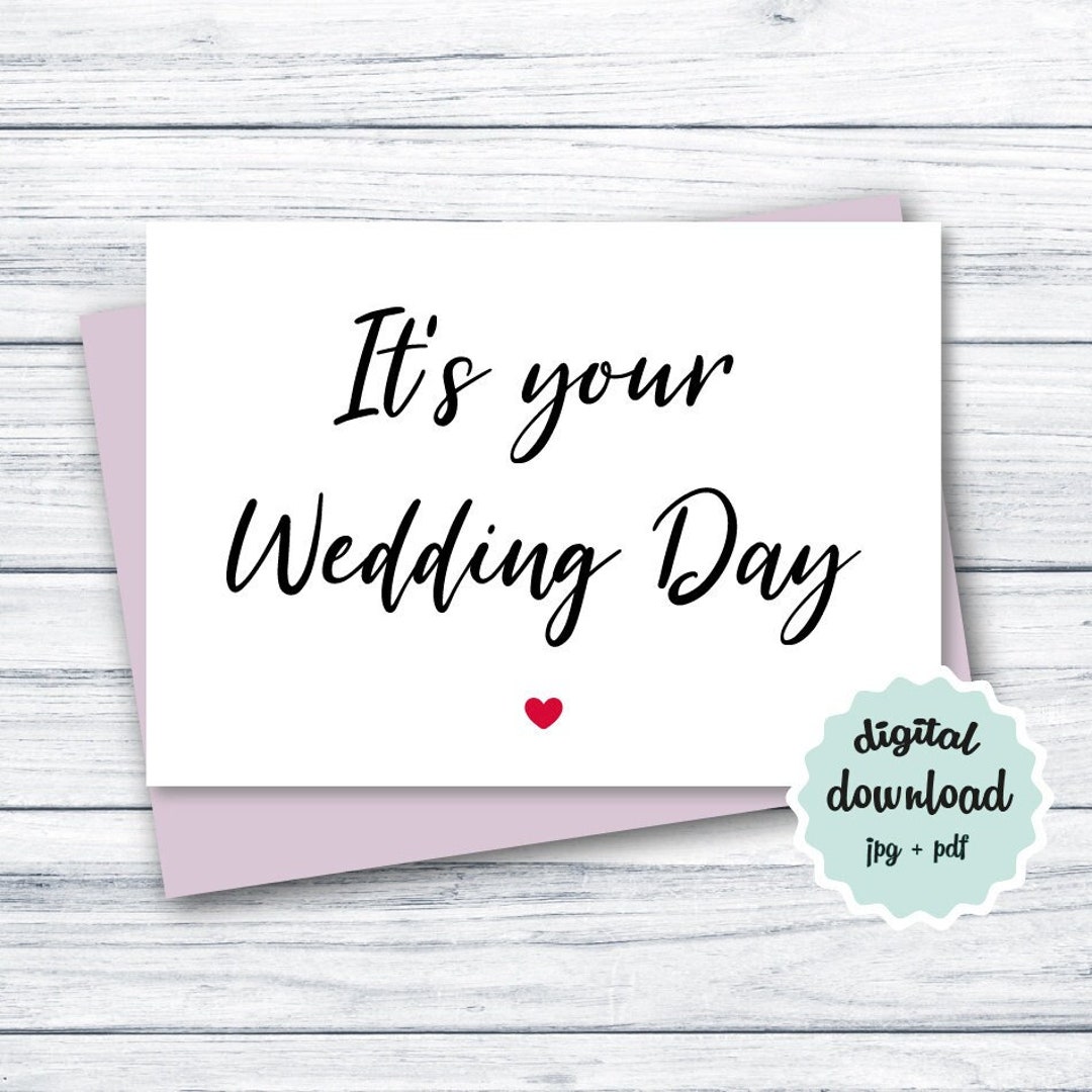 Wedding Card PRINTABLE, Cute Wedding Card, Wedding Card Blank, It's ...