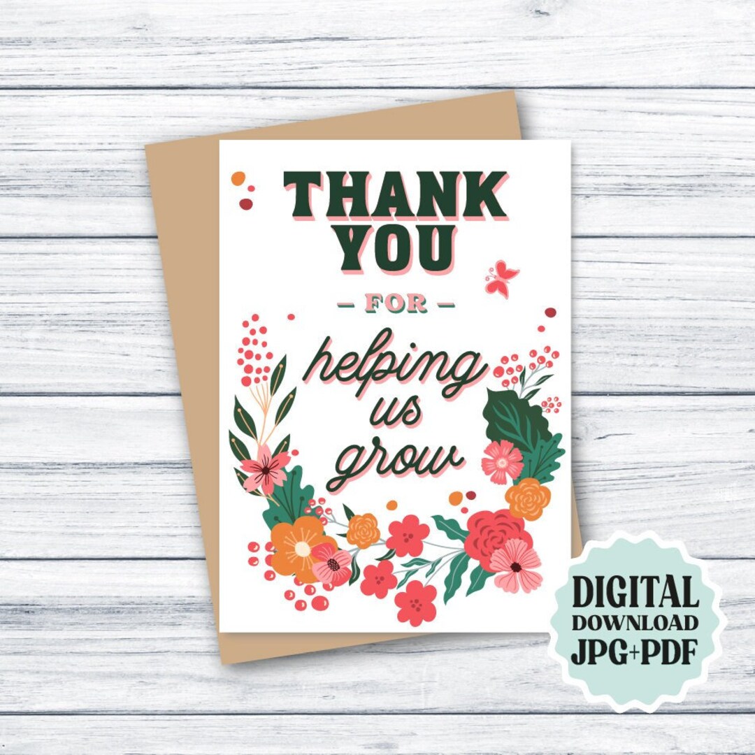 Teacher Appreciation Card From Class PRINTABLE Teacher Thank You Card ...
