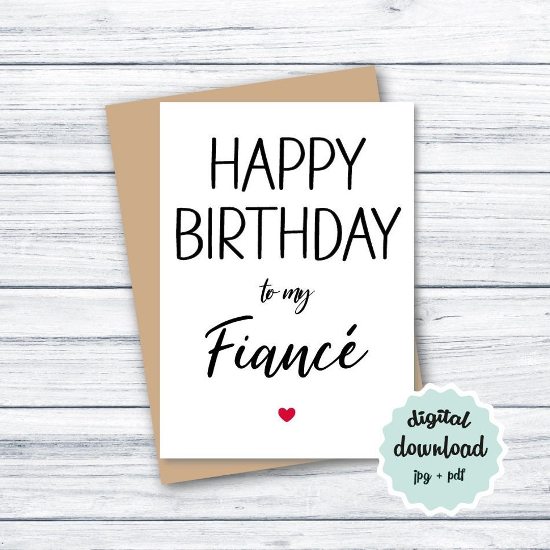 Birthday Card Fiancé, PRINTABLE Birthday Card for Husband to Be, Fiancé ...