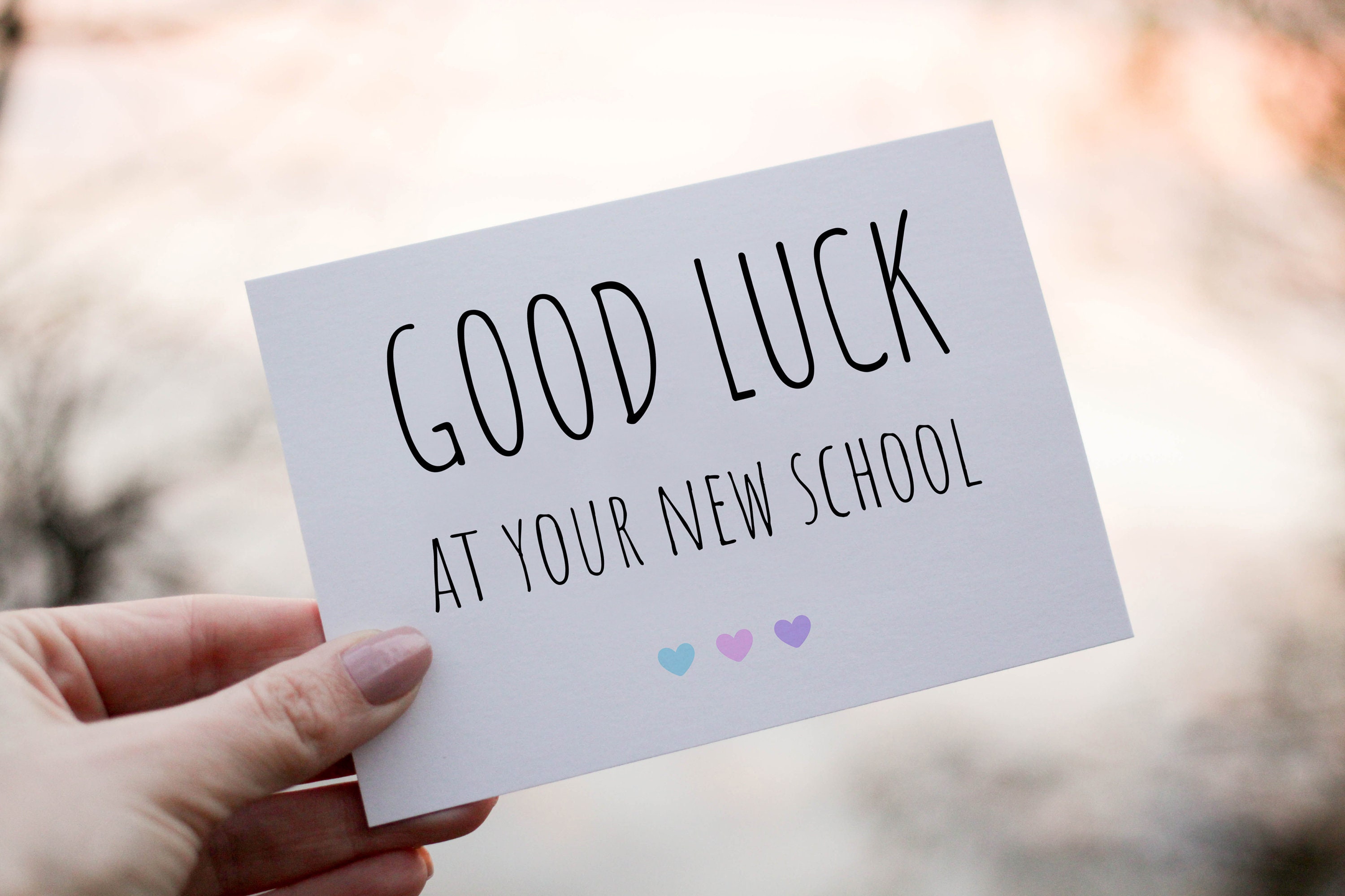New School Card PRINTABLE Good Luck at Your New School Card for Girl ...