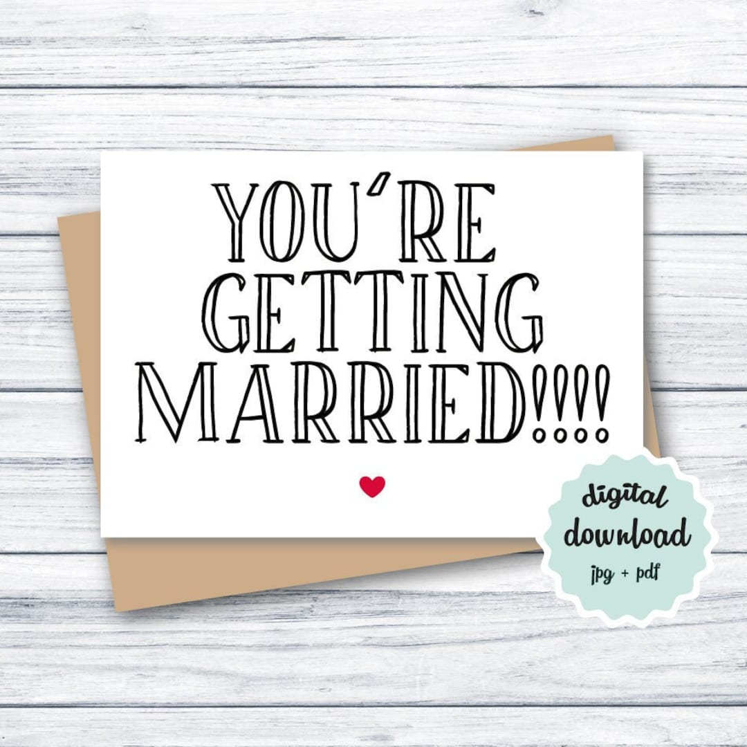 Wedding Card PRINTABLE Bridal Shower Card, Engagement Card, You're ...