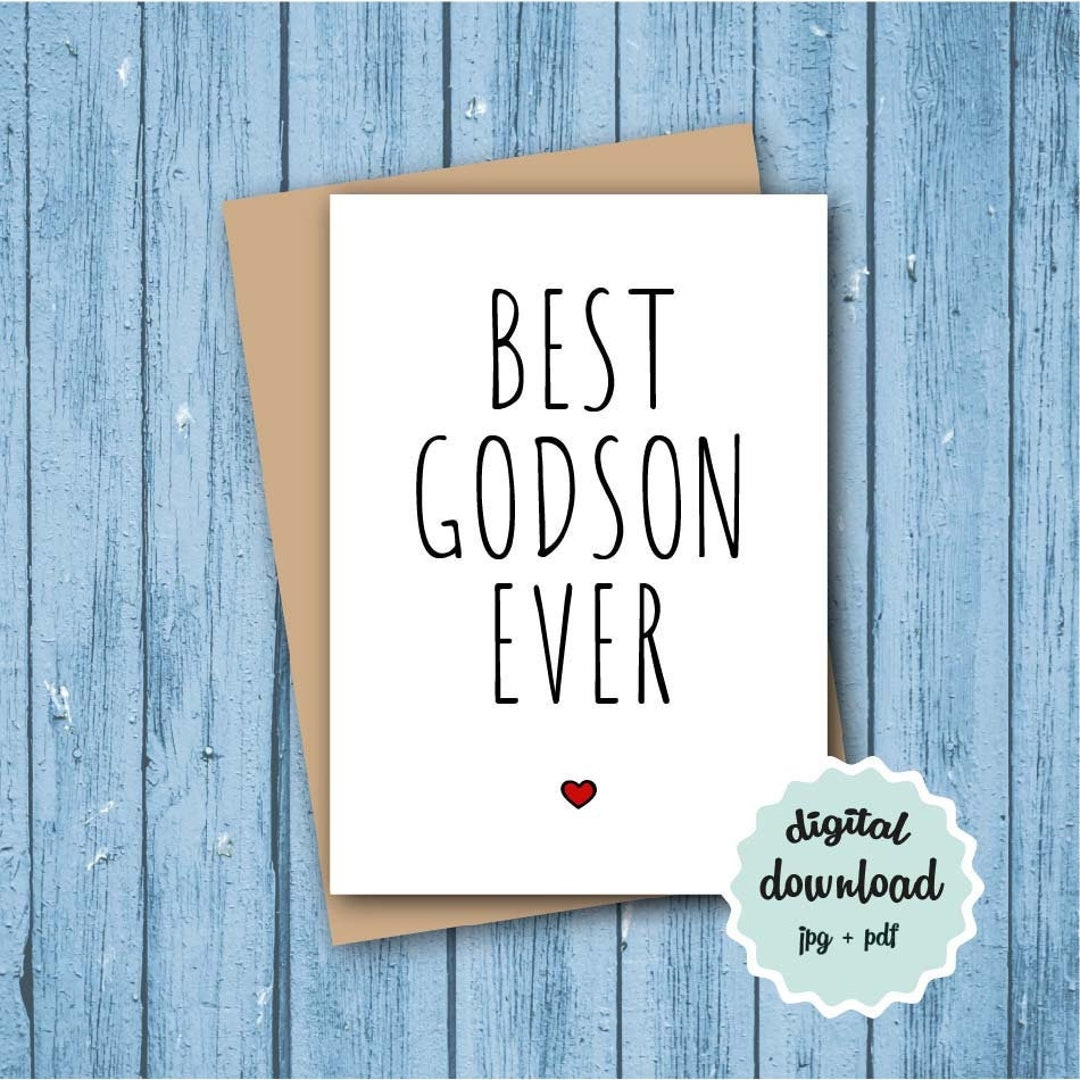 Godson Birthday Card PRINTABLE Birthday Card for Godson, Best Godson ...