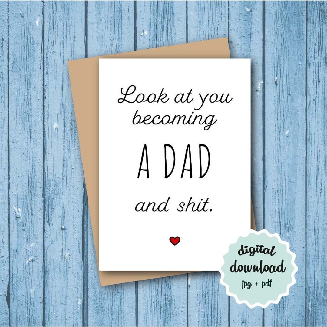 Dad to Be Card PRINTABLE Baby Announcement Card, Future Dad Card ...
