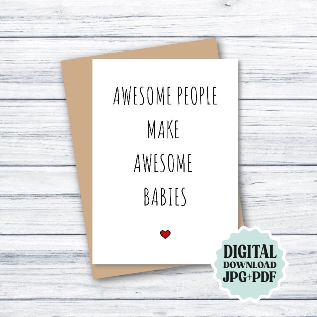 New Parents Card DIGITAL DOWNLOAD Awesome People Make Awesome Babies ...