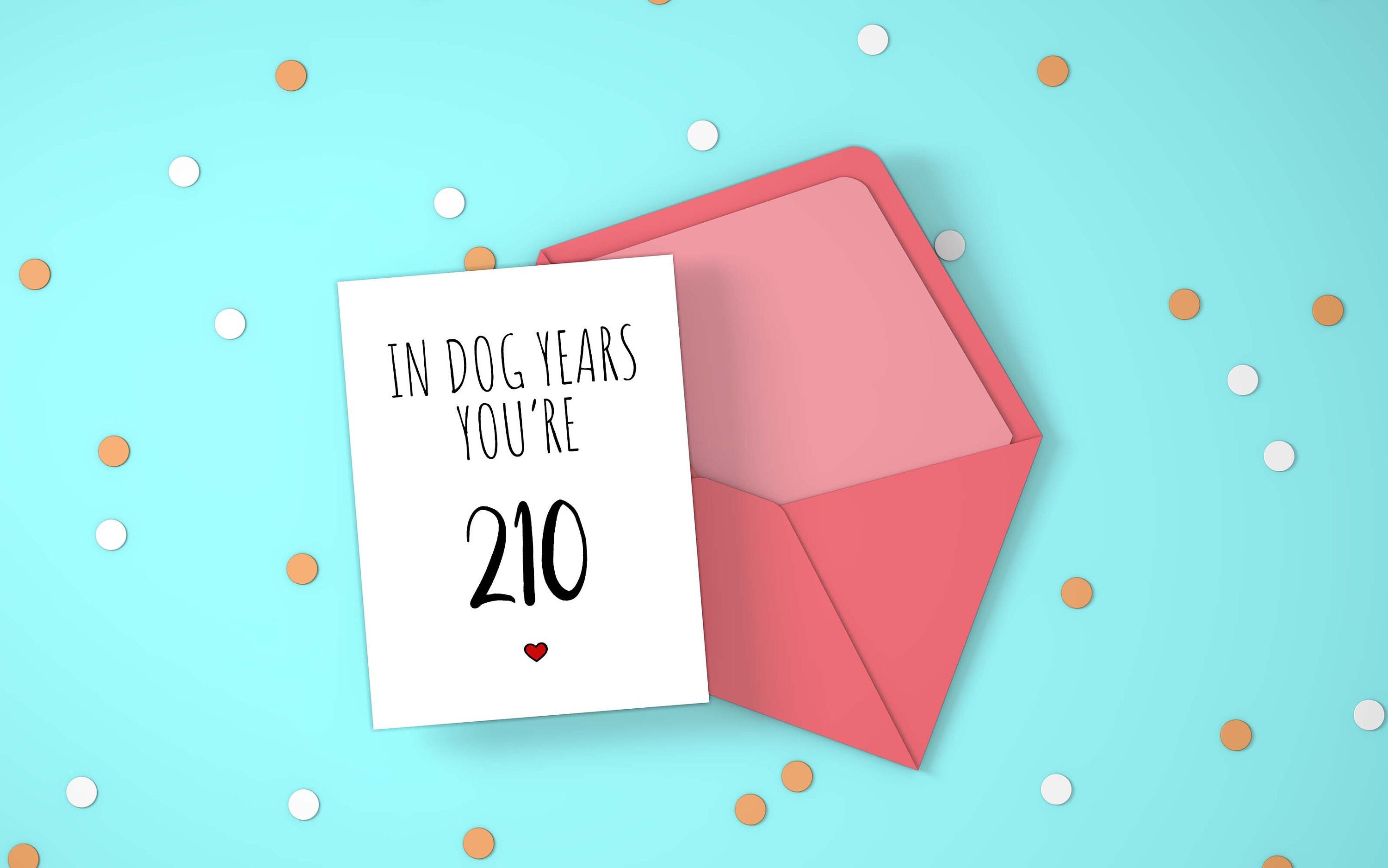 30th Birthday Card PRINTABLE, Funny Birthday Card Dog Years ...
