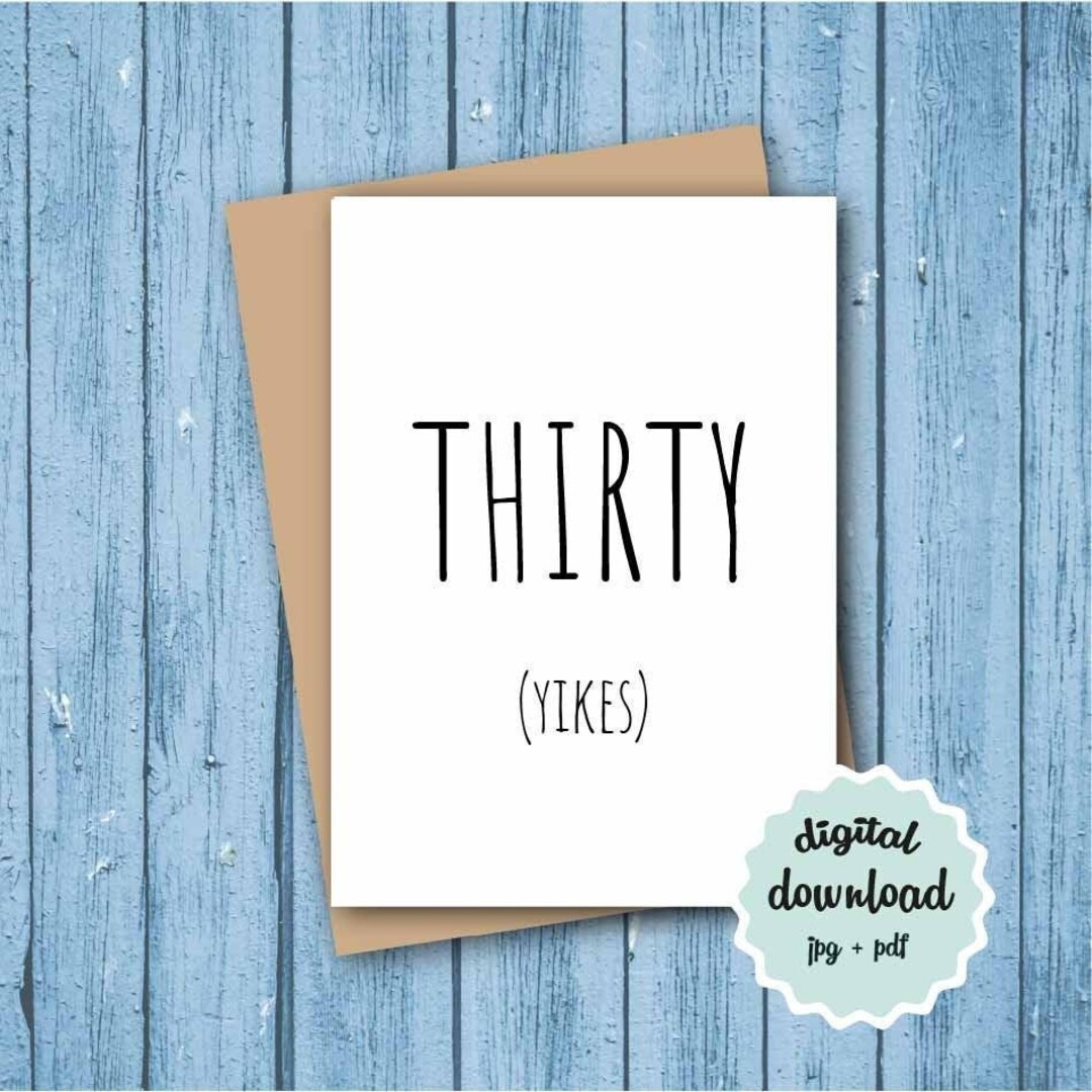 30th Birthday Card PRINTABLE Funny Birthday Card 30, Rude Birthday Card ...