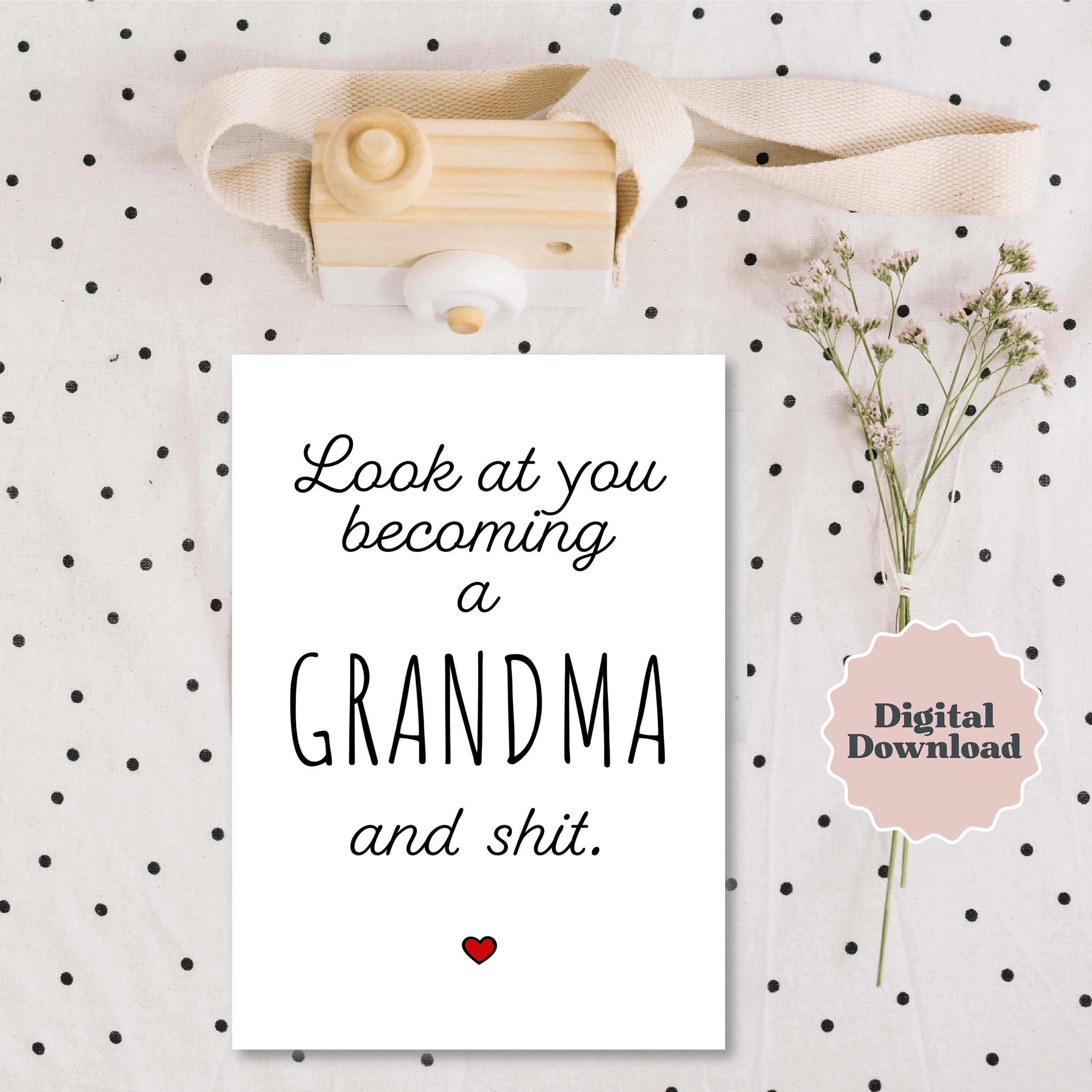 New Grandma Card PRINTABLE Baby Announcement Card, Becoming a Grandma ...