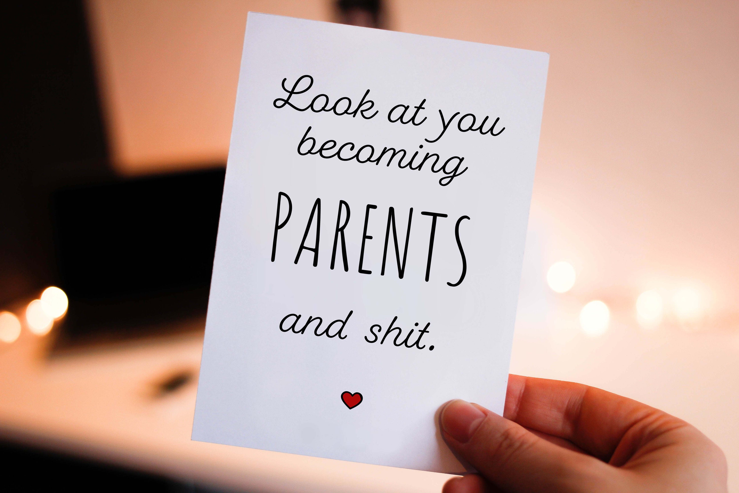 Baby Card PRINTABLE, New Parents Card, Becoming Parents and Shit, Birth ...