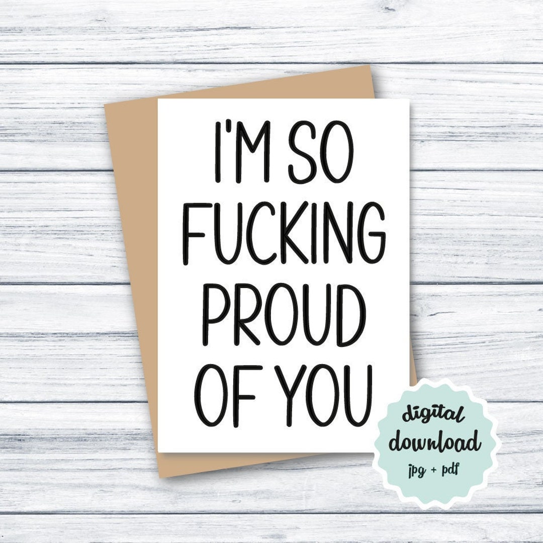 Graduation Card PRINTABLE Proud of You Card DIGITAL DOWNLOAD Well Done ...