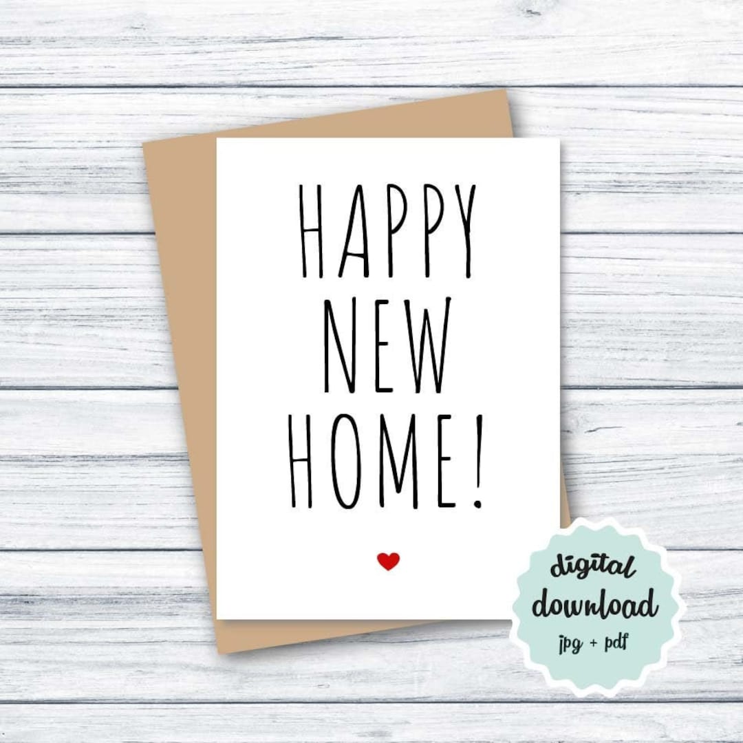 Housewarming Card PRINTABLE New House Card INSTANT DOWNLOAD Happy New ...