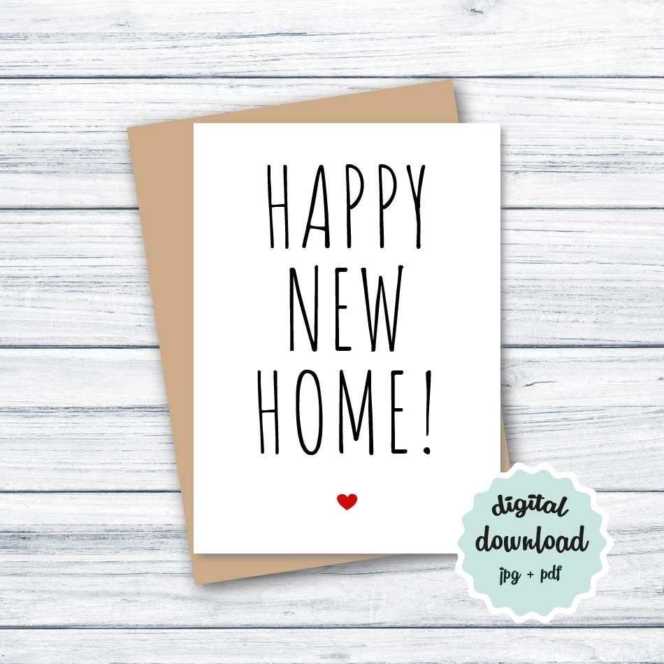 Housewarming Card PRINTABLE New House Card INSTANT DOWNLOAD Happy New ...
