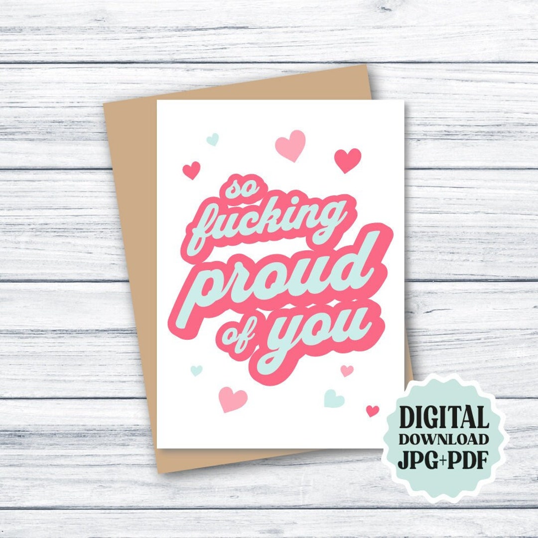 Cute Graduation Card DOWNLOAD Proud of You Card, College Graduation ...