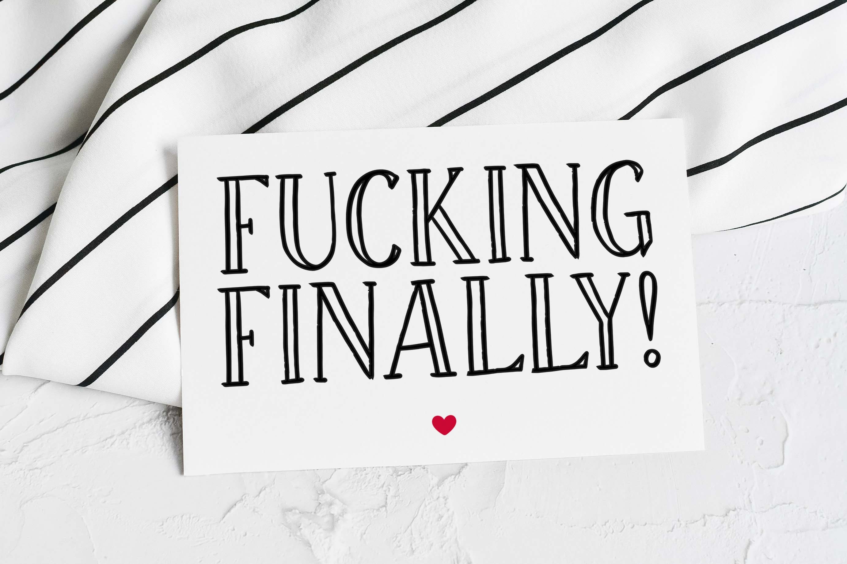 Funny Wedding Card PRINTABLE Fucking Finally Card, Funny Graduation ...