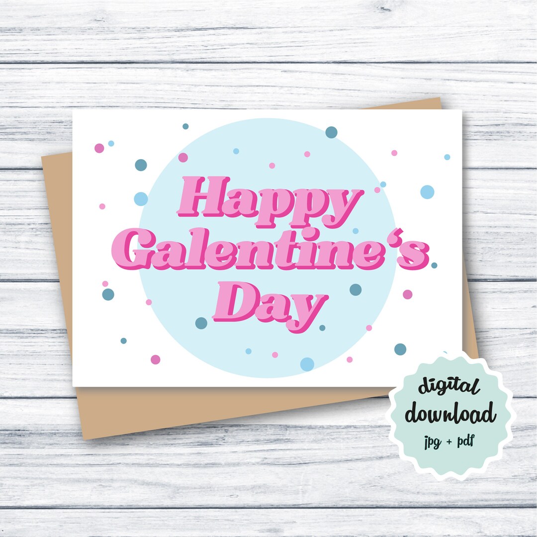 Happy Galentine's Day Card PRINTABLE Valentines Day Card for Friend ...
