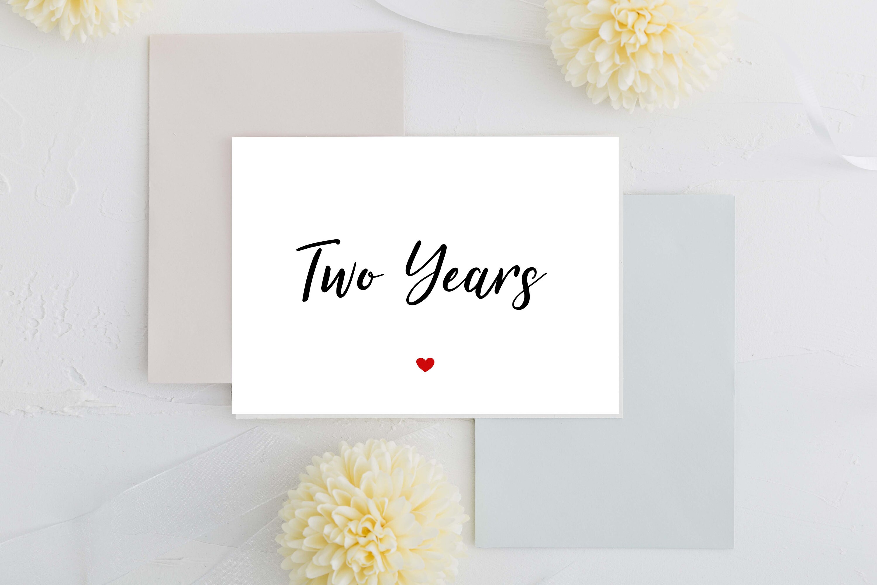 2nd Anniversary Card PRINTABLE 2 Year Anniversary Card 2 - Etsy