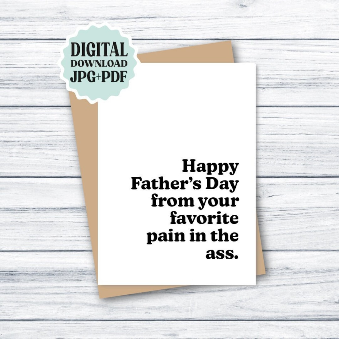 Funny Father's Day Card PRINTABLE Fathers Day Card DOWNLOADABLE, Father ...