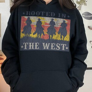 Western Sunset Hoodie, Rooted in the West Hooded Sweatshirt, Cowboy ...