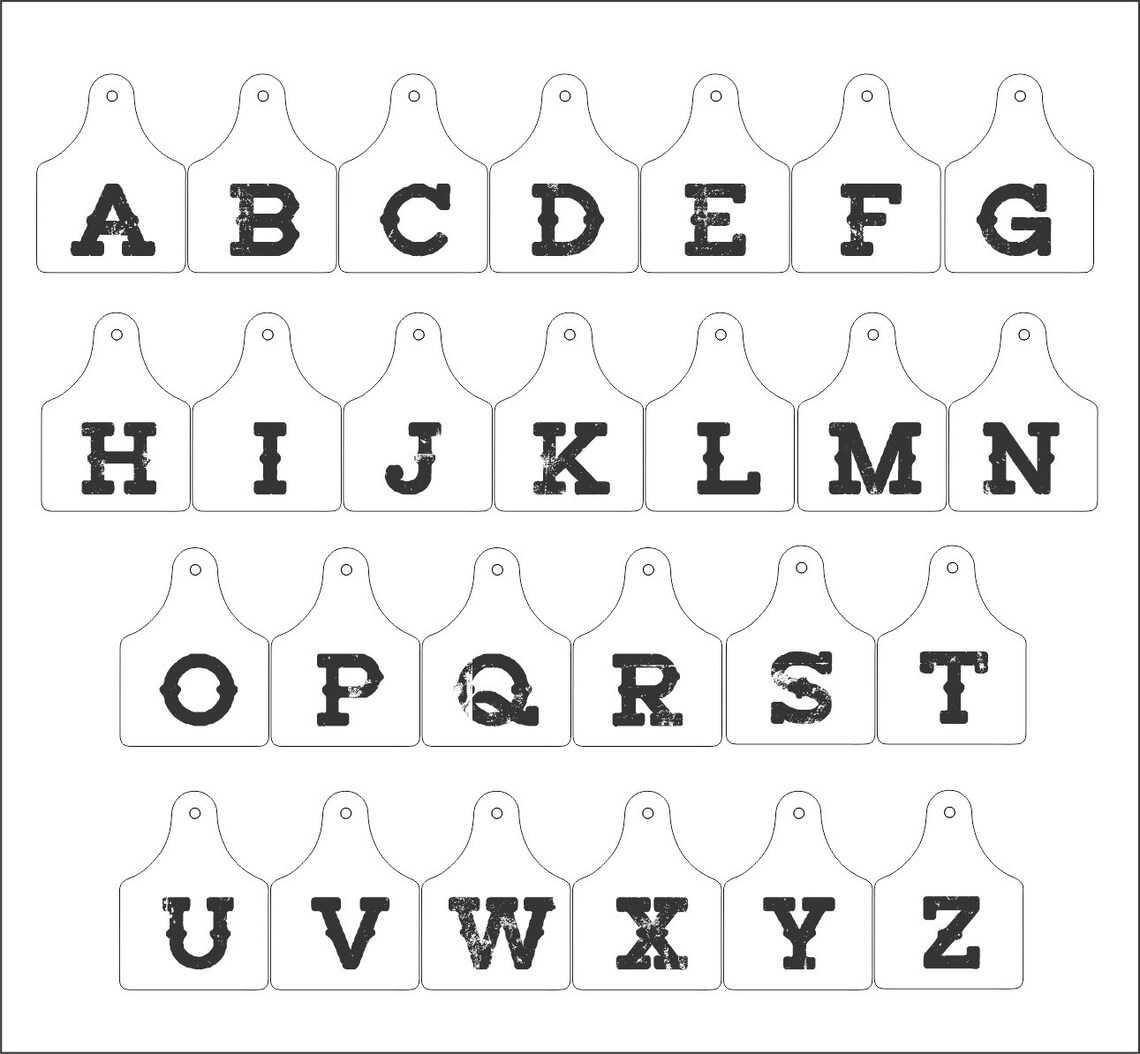 Leather Monogram Cattle Tag Necklace | Etsy