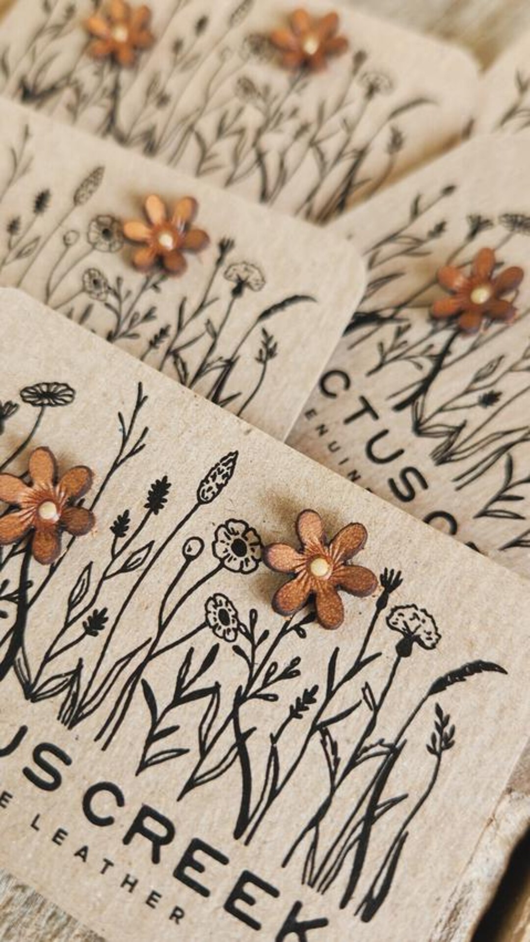 Handmade Leather "wildflower" Post Earrings - Etsy