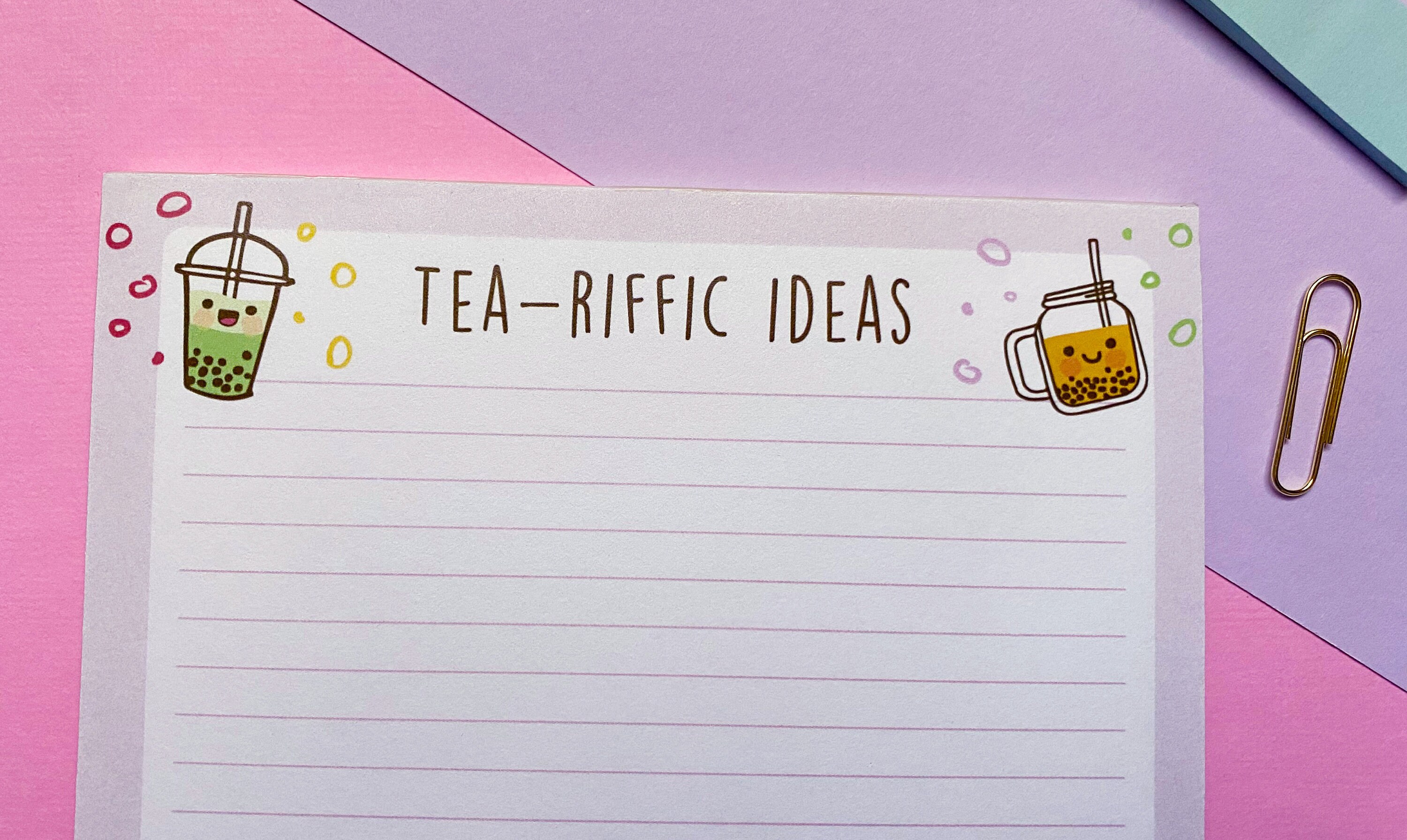 Boba Tea Notepad - Etsy