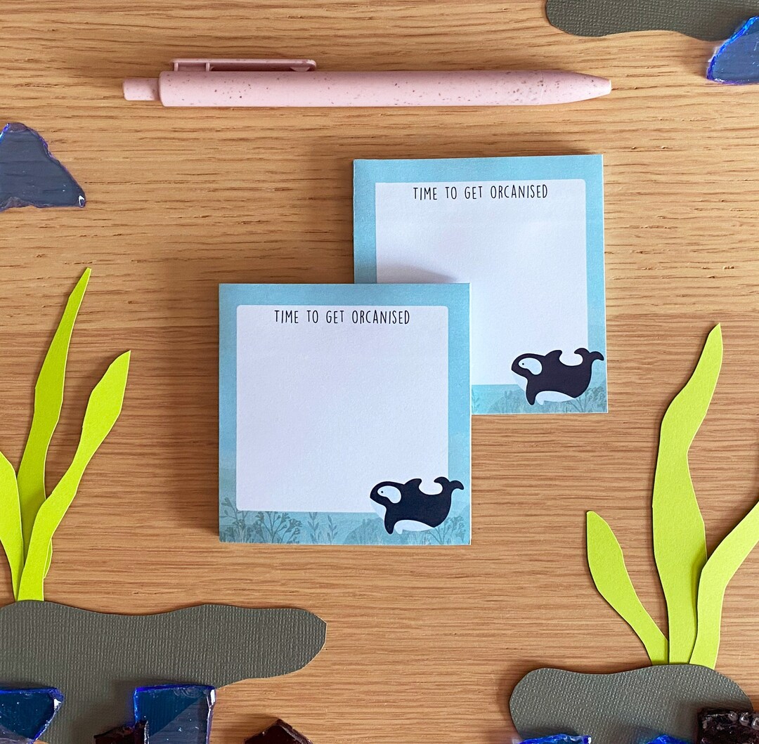 Orca Sticky Notes (two Pads per Order) - Etsy